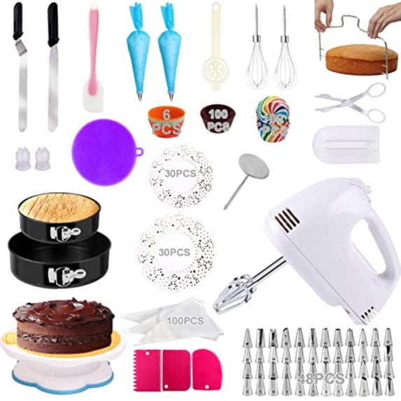 Cake Decorating Kit 436 PCS Baking Supplies Set Tools with Electric ...