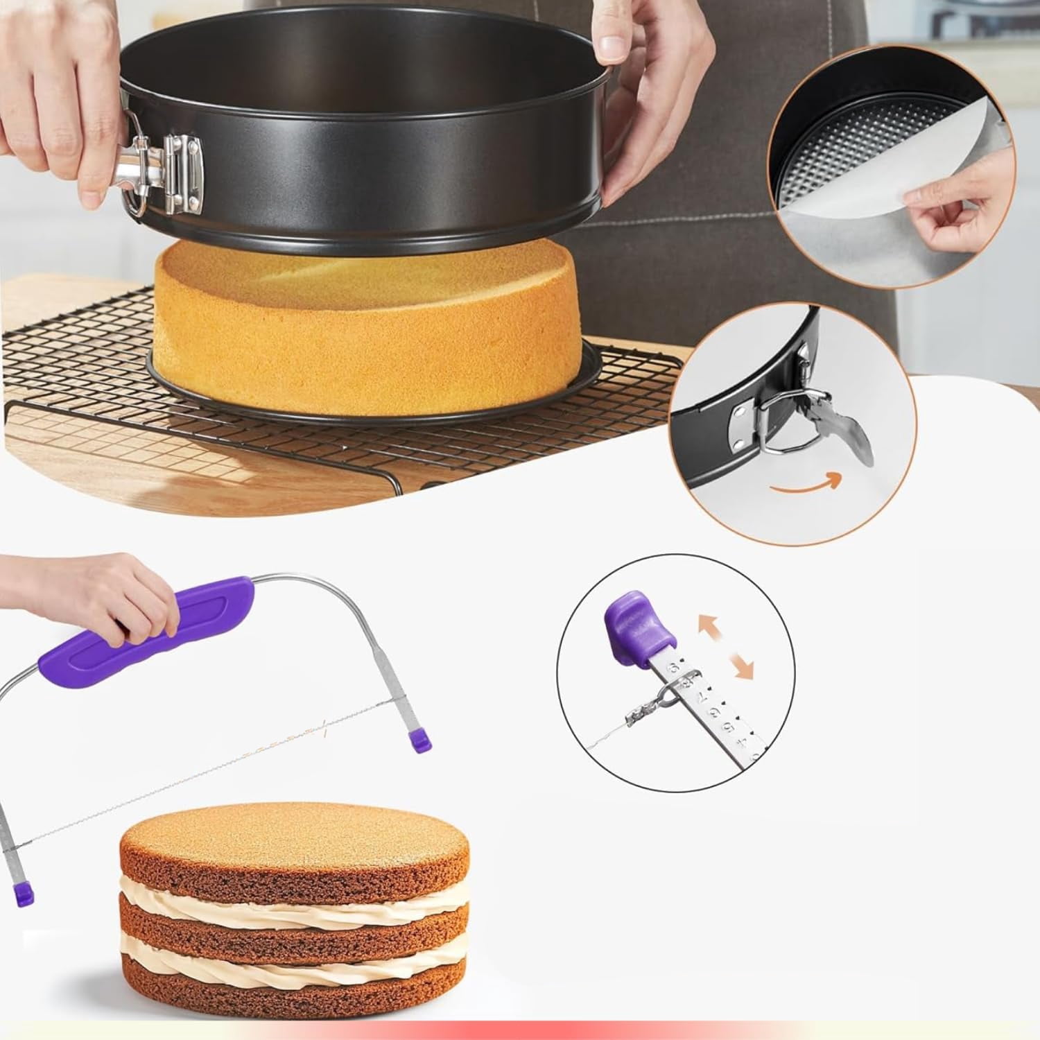 Cake Decorating Kit with Baking Supplies - Cake Turntable with Baking ...