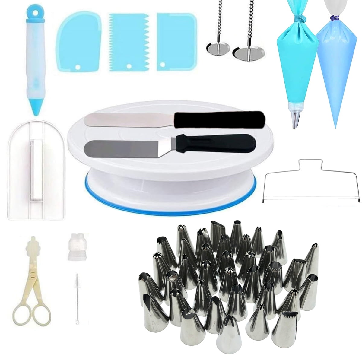 Cake Decorating Kit, Light Grey, 73pcs Pastry Tube Set, Complete Baking ...
