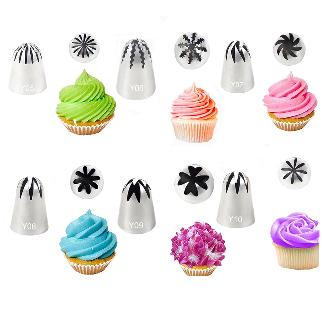 Cake Decorating Kit Set Piping Bags and Tips Scrapers Cupcake ...