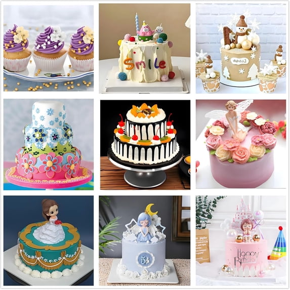 Cake Decorating Kit with Aluminium Alloy Rotating Turntable, Leveler ...