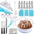 Cake Decorating Kit with Revolving Turntable, Piping Bags and Tips Set ...