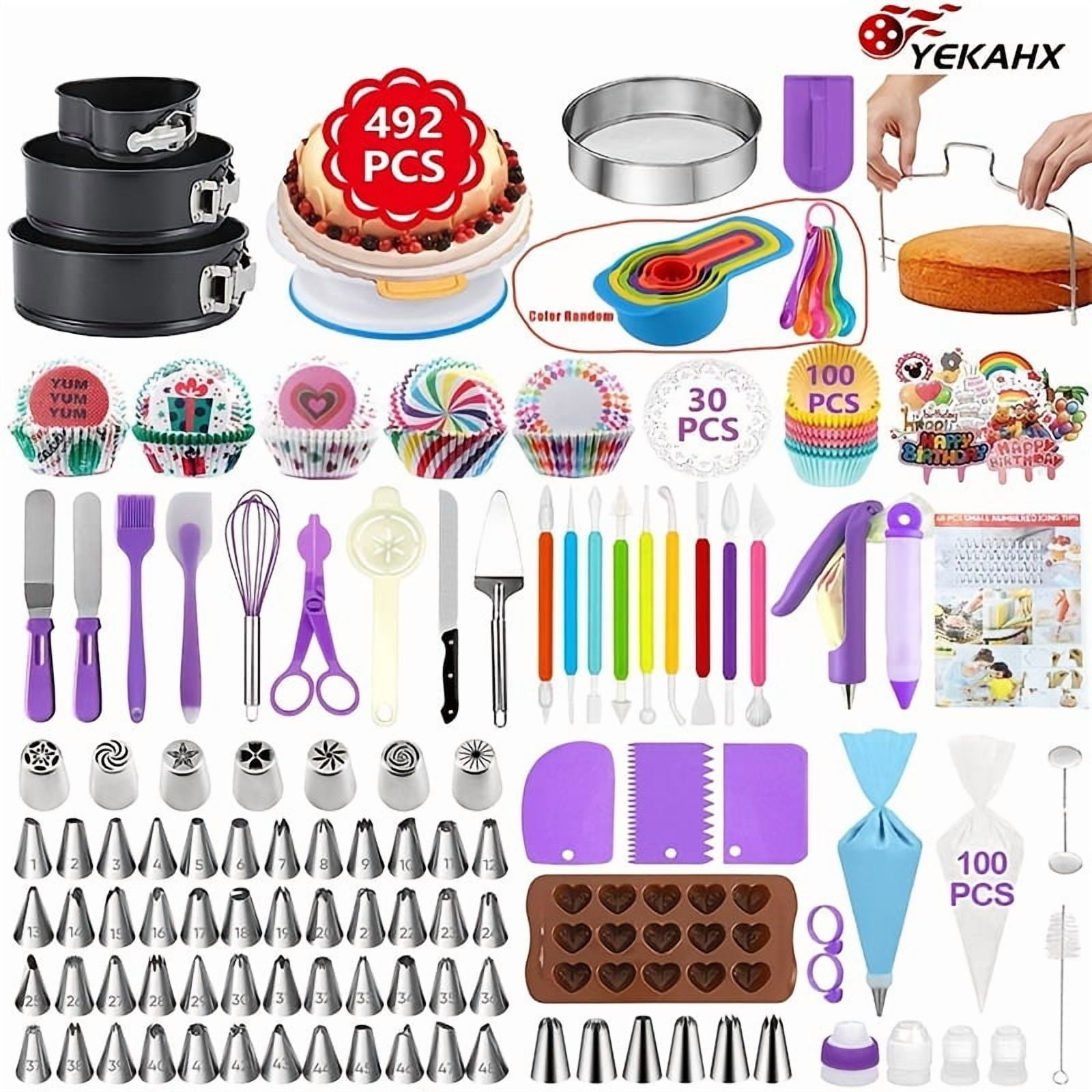 Cake Decorating Set, Ultimate 492-pc, Professional Quality, Rotating ...