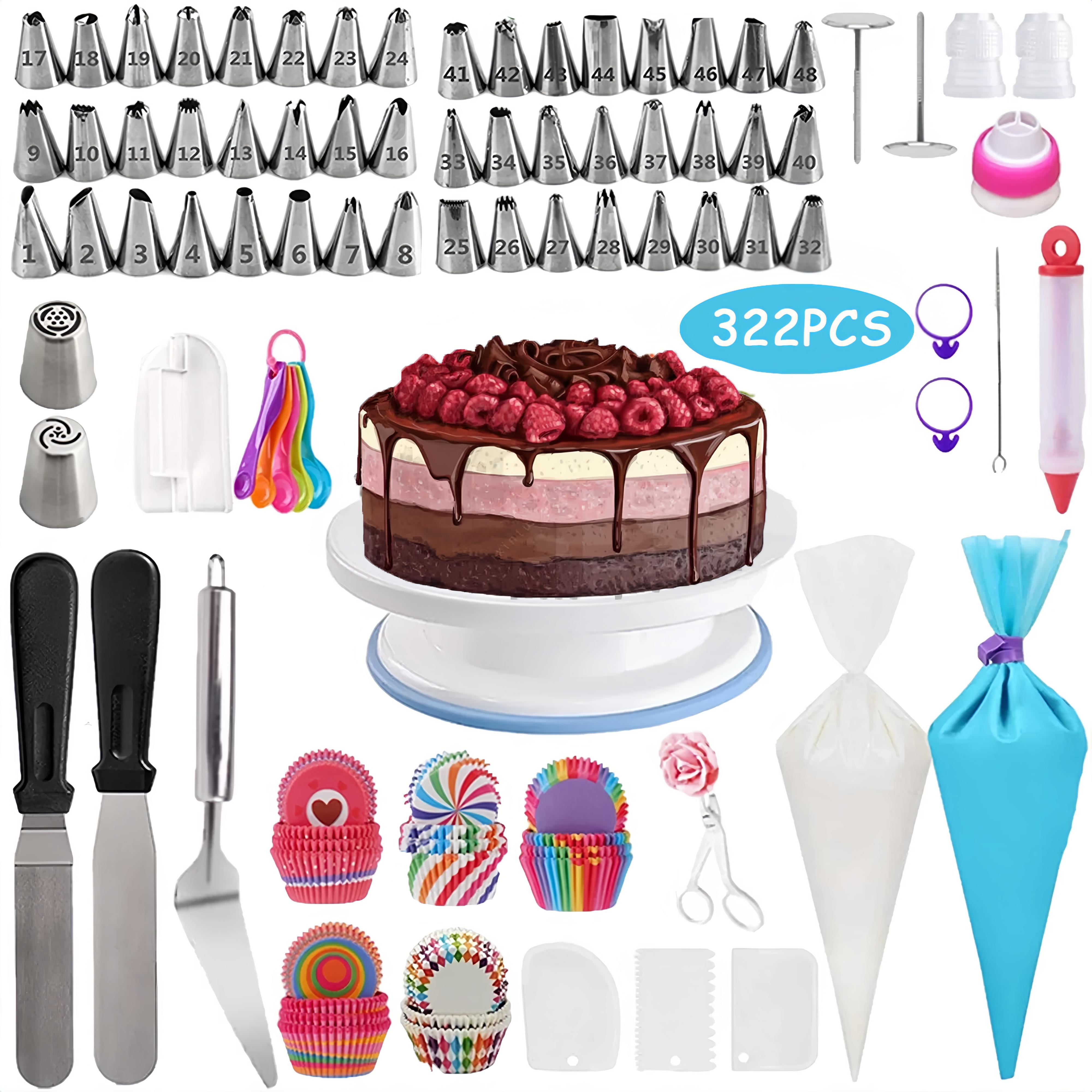 Cake Decorating Supplies,322-in-1 Baking for Beginners Supplies Set ...