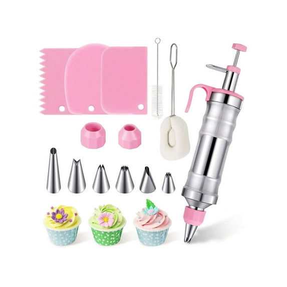 Cake Decorating Syringe Set - Stainless Steel Icing Piping Kit with 6 ...
