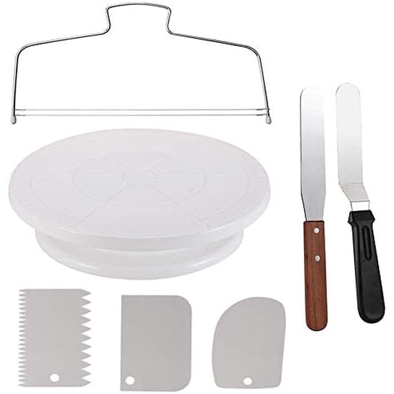 Cake Decorating Turntable,Cake Decorating Supplies with Decorating Comb ...