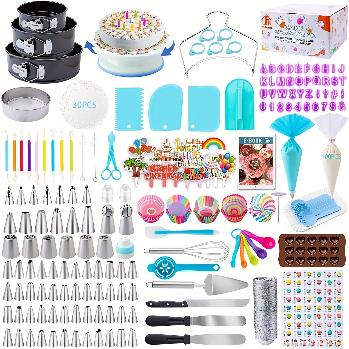 Cake Decoration Kit, 655pcs Of Decorative Items, Including 3 Spring ...