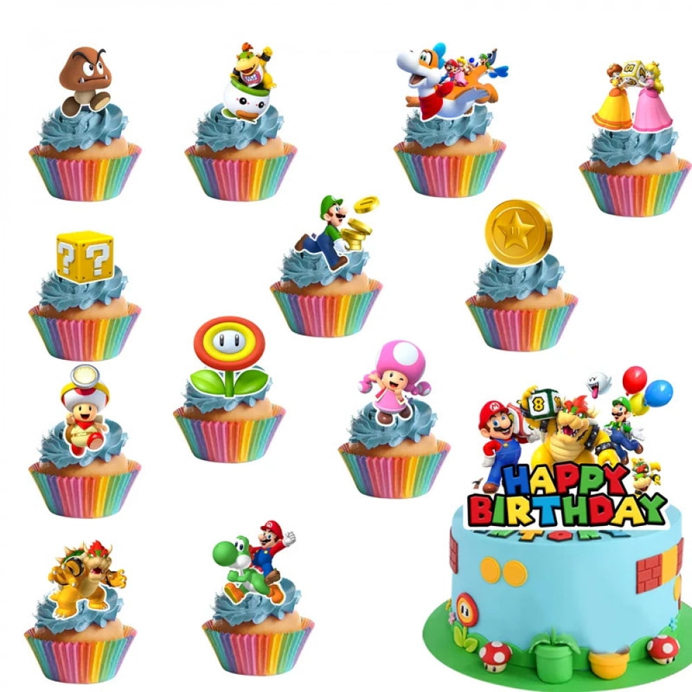 Cake Decorations,13pcs Toppers Set Includes 1 Birthday Cake Topper & 12 ...