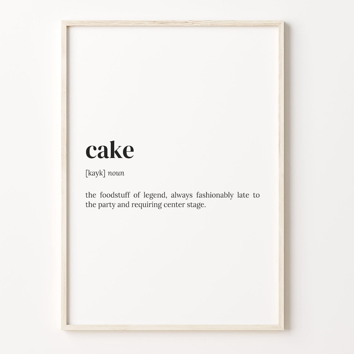 Cake Definition Funny Quote, Stretched Canvas - Walmart.com