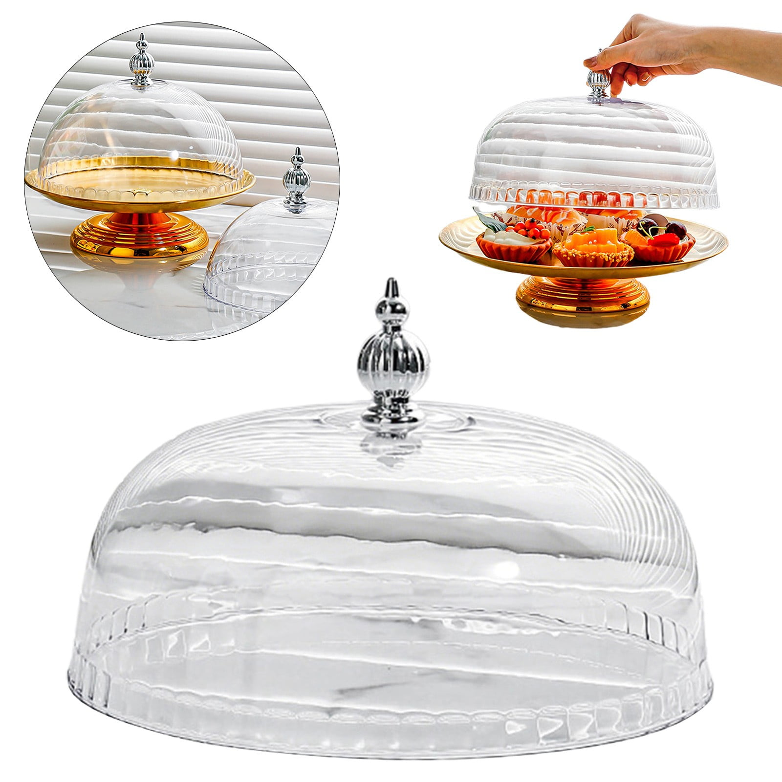 Cake Display Dome Basdi Versatile Cake Stand Cover - Display Cloche ...