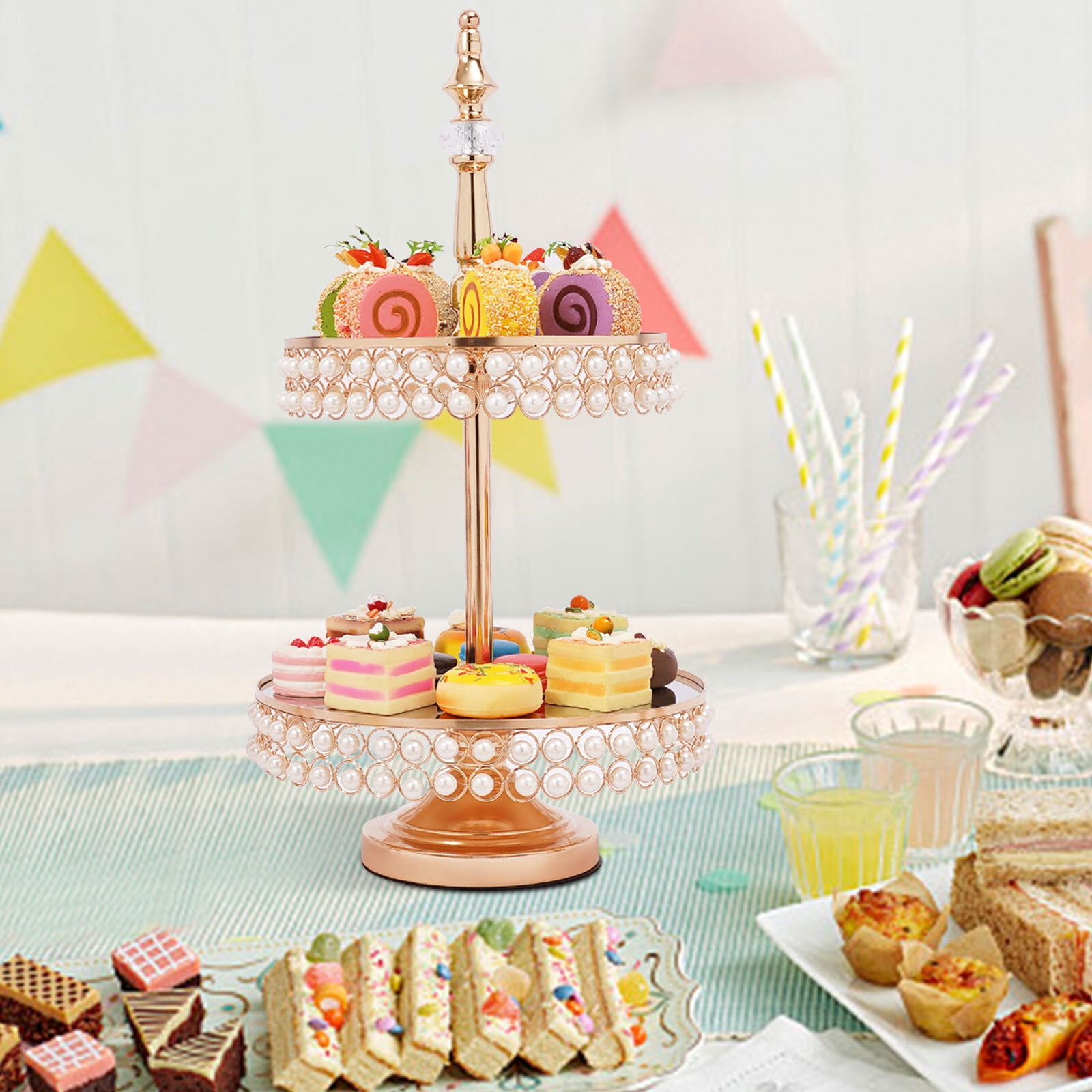 Cake Display Stand Elegant Decoration Tools Dessert Pedestal Mirror ...