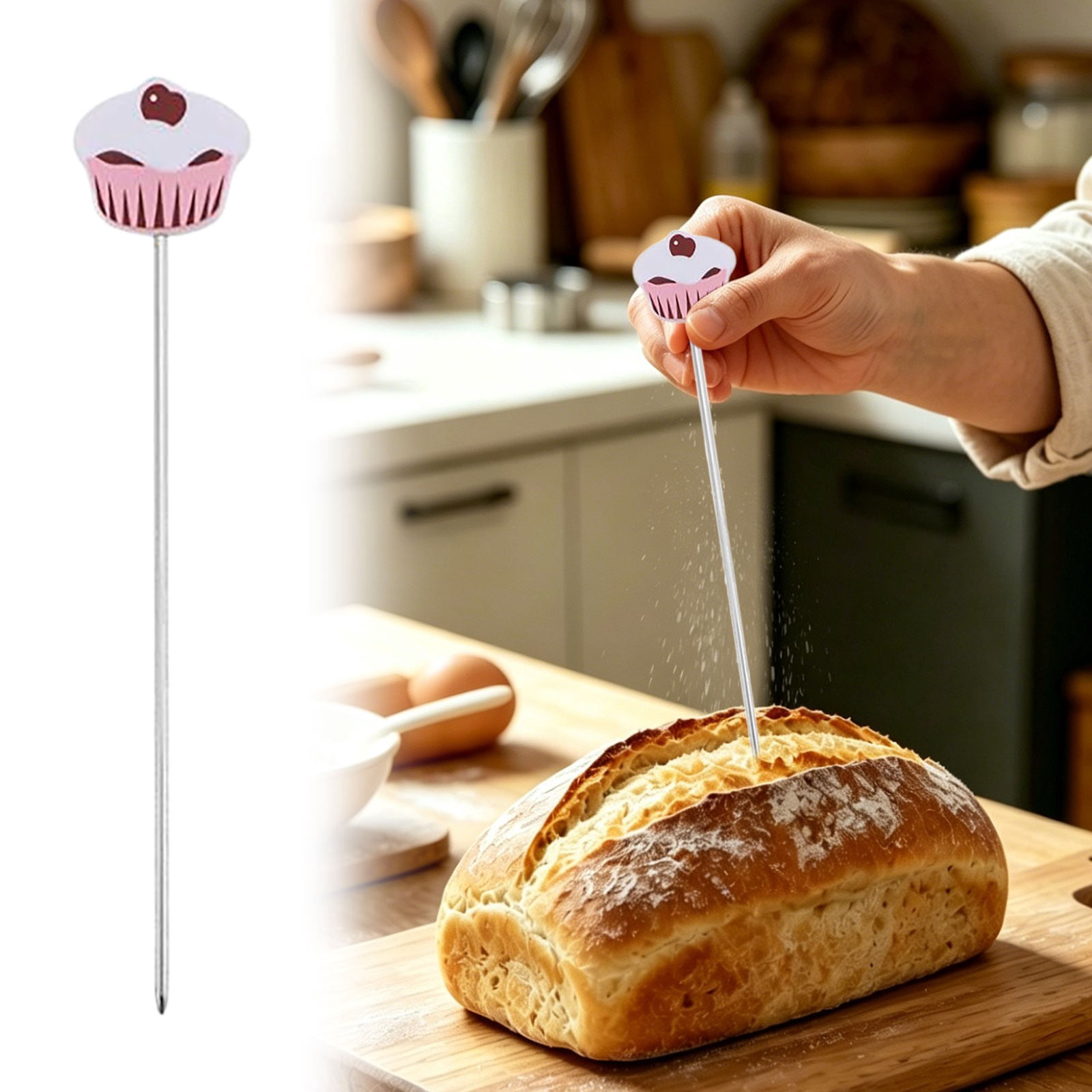Cake Doneness Probes Set,Stainless Steel, Cute Cupcake Handles for ...