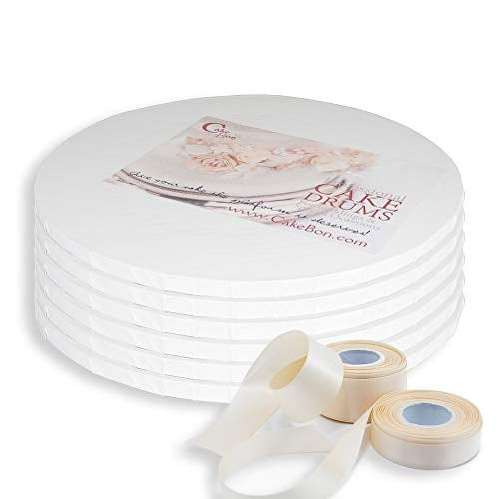Cake Drums Round 12 Inches - (White, 6-Pack) - Sturdy 1/2 Inch Thick ...
