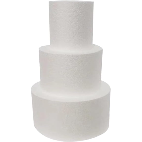 Cake Dummies Set 3 Pcs Round Foam 4 in 10 Cm 6 in 15 Cm 8 in 19 Cm for ...