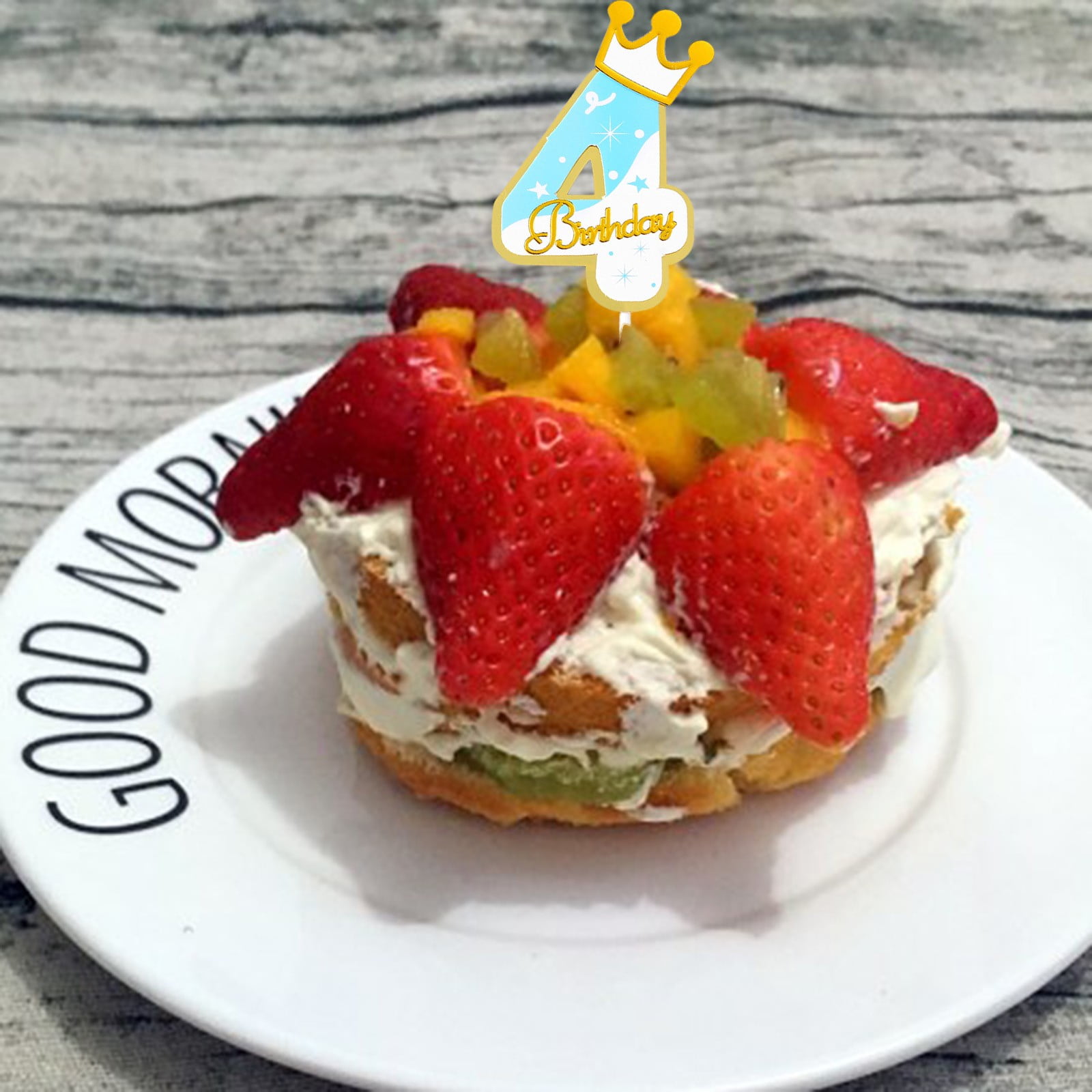 Cake Inserts Dessert Card Insertion Light Blue Digital Birthday Cake ...