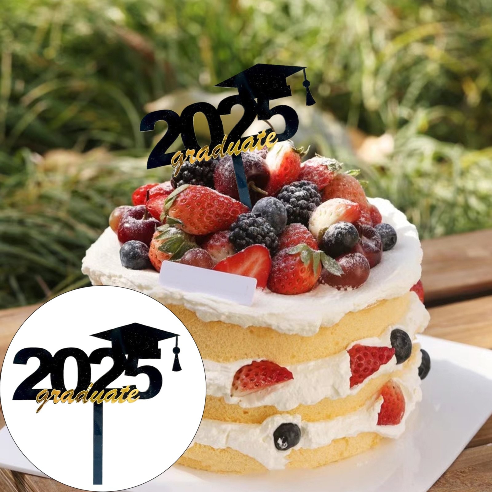Cake Inserts Miayilima Dessert Card Insertion Class Of 2025 Graduation ...