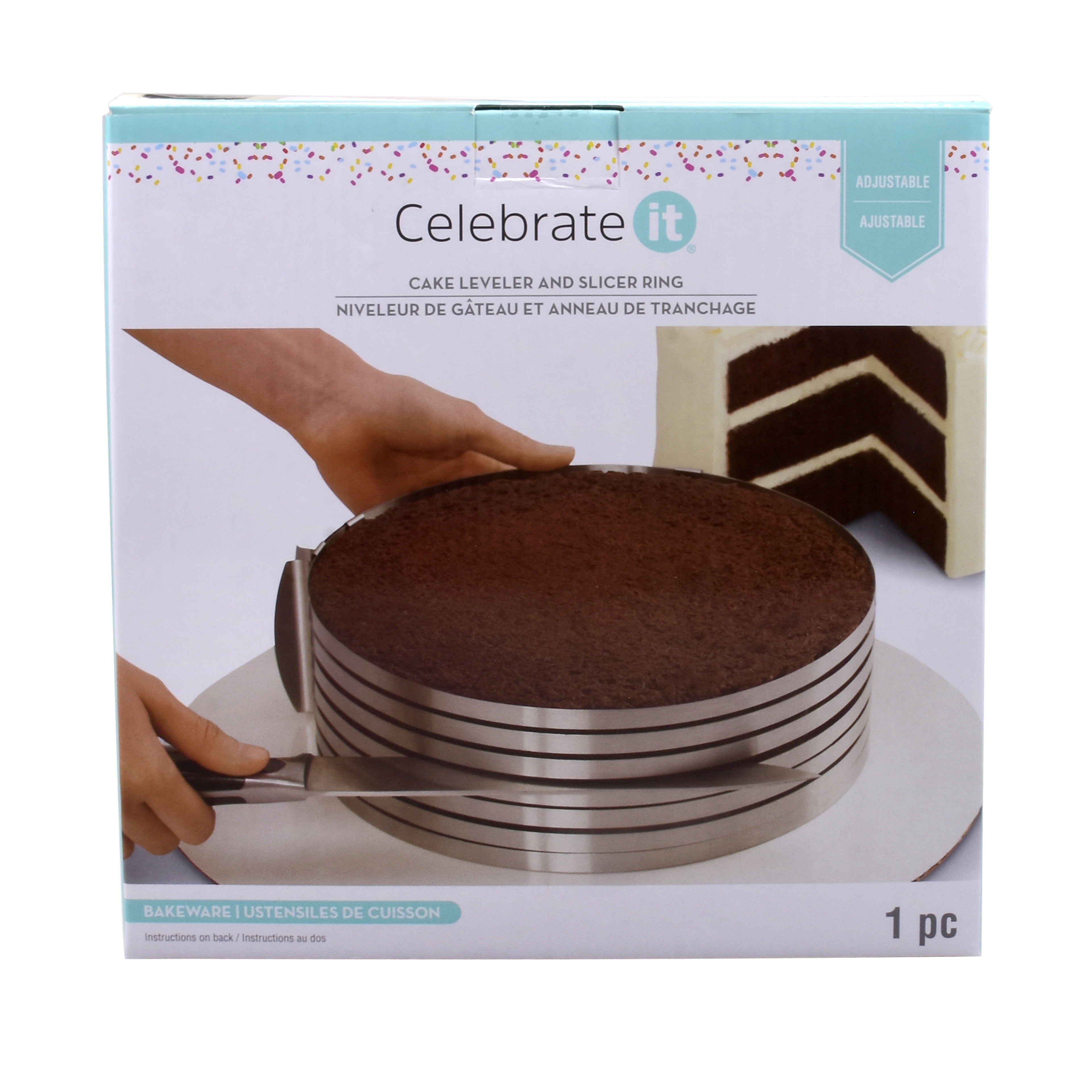 Cake Leveler & Slicing Ring by Celebrate It – Adjustable Stainless ...