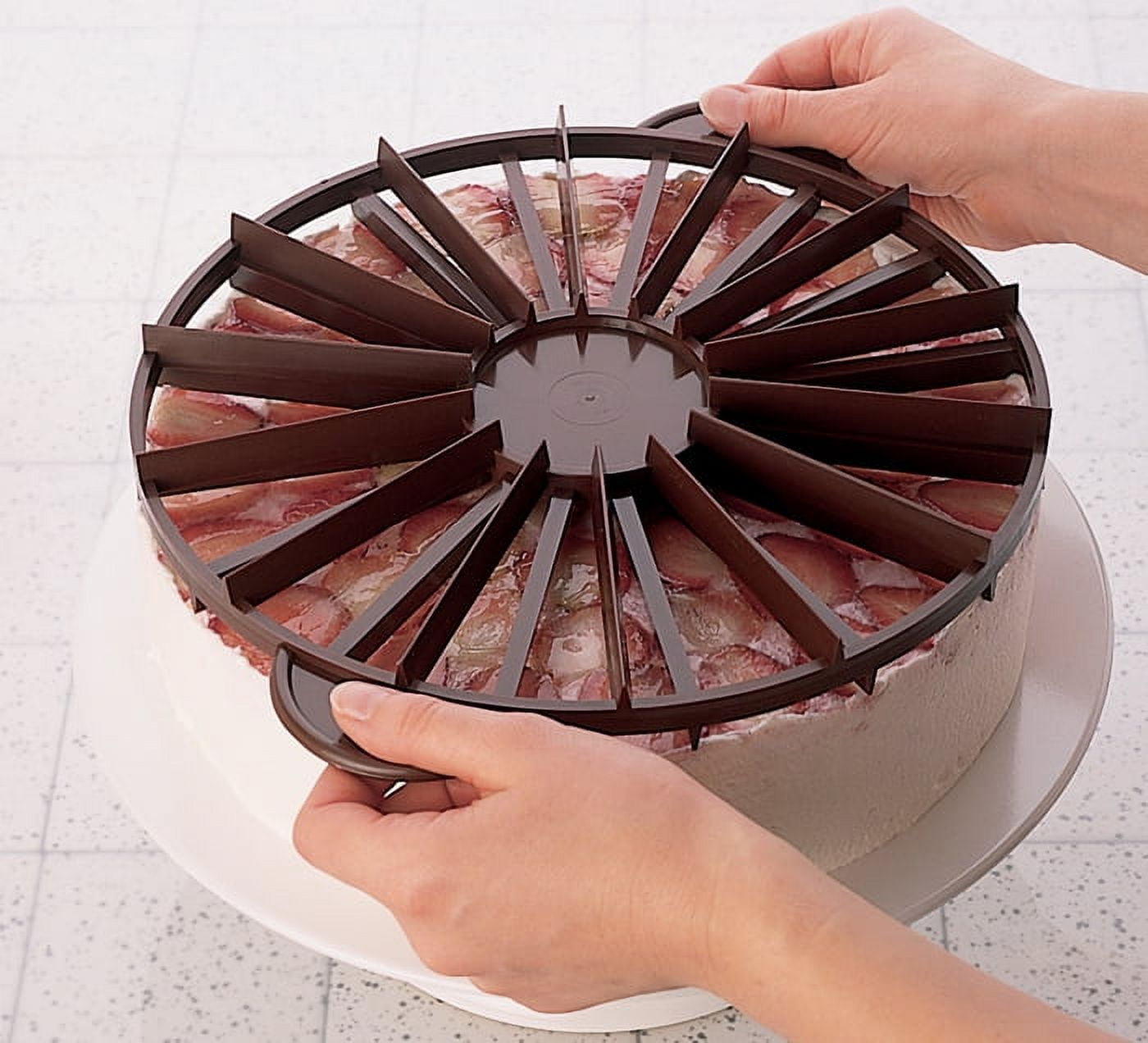 Cake Marker, Plastic, Double Sided, Each Side a Different # of Portions ...