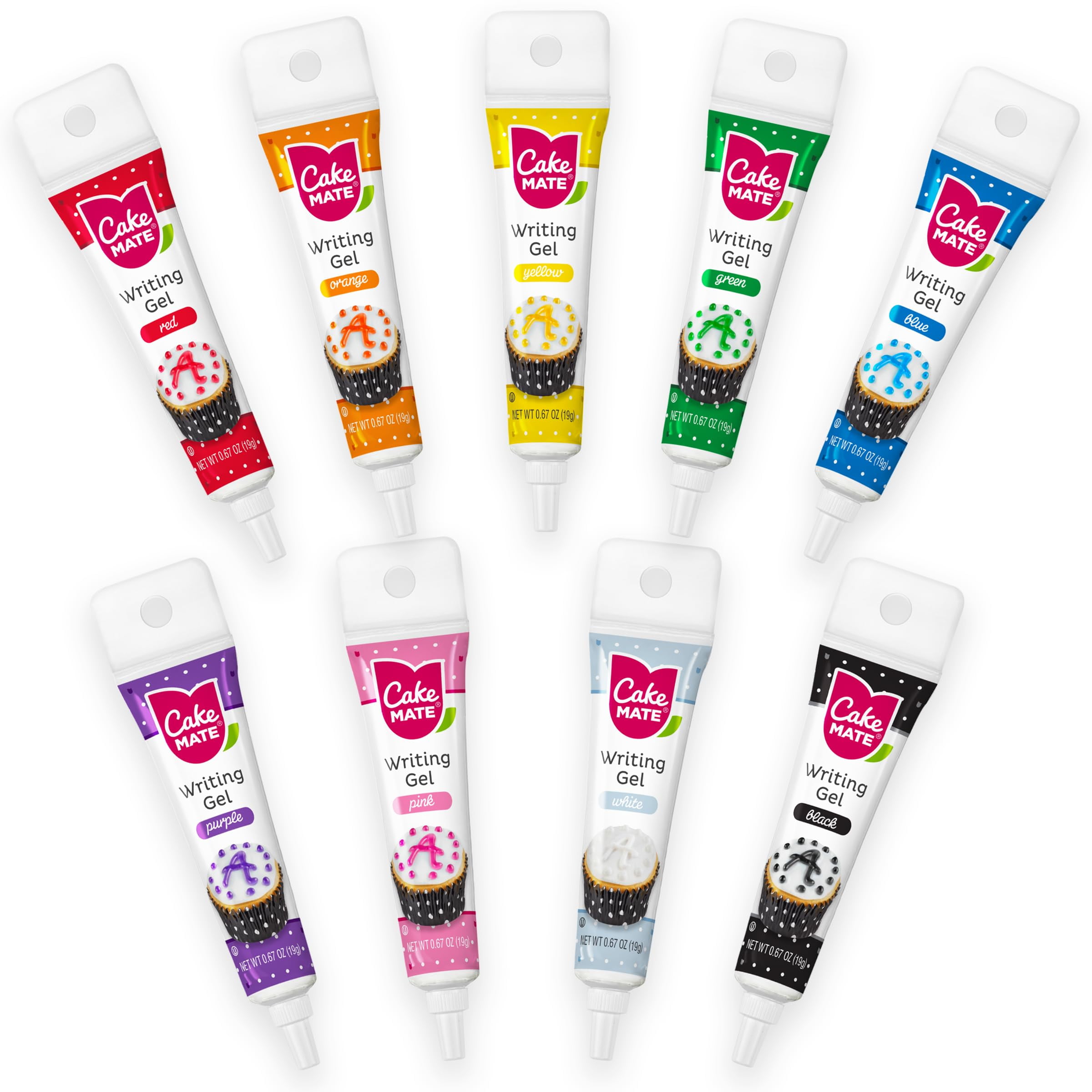 Cake Mate 9-Pack Edible Cake Writing BSL1 Gels for Cake and Cookie Decorating - Easy Squeeze Gel ...