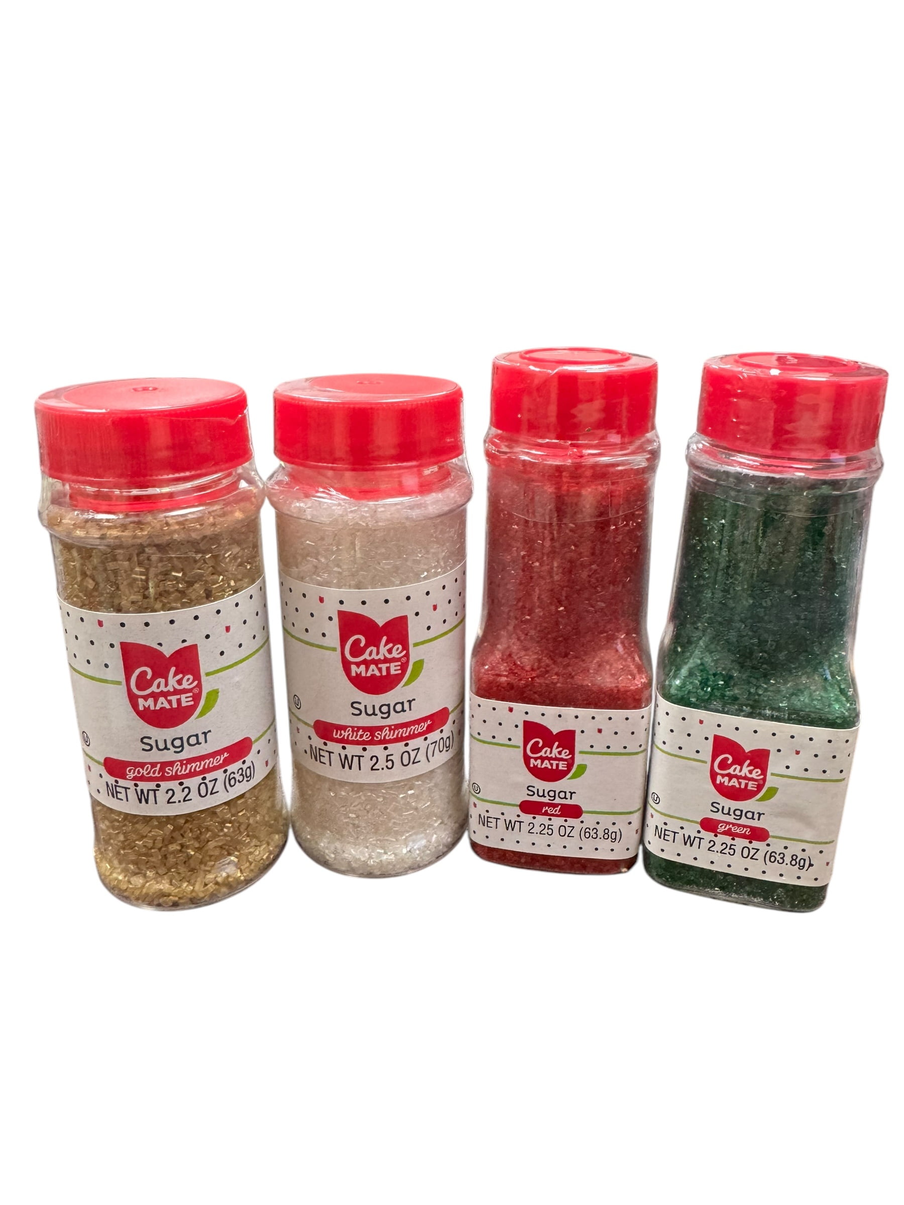 Cake Mate Sprinkles 4 pack - Red Sugar, Green Sugar, Gold Sugar & White Sugar - Walmart.com