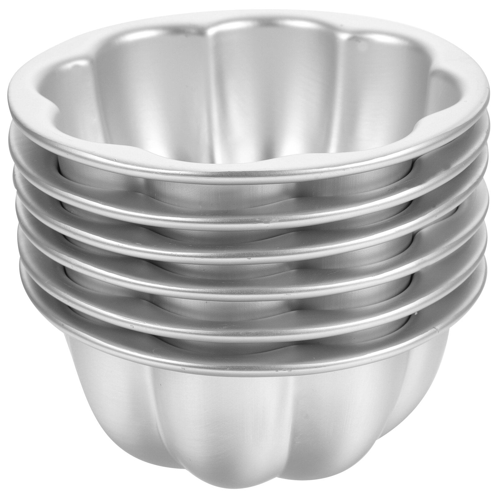 FENGGUIQU Baking Cup Pudding Cups Silver 6Pcs 3.7X3.7X1.8In Non-Stick ...