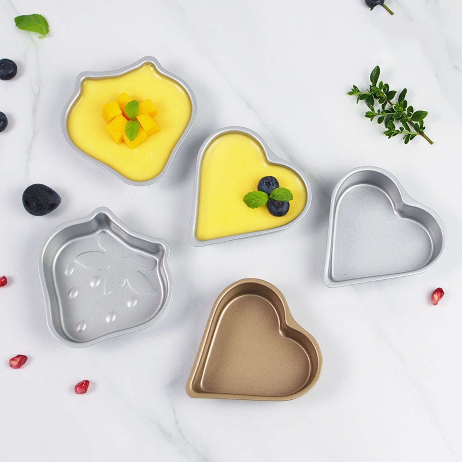 Cake Mold Cute Heart Shape Nonstick Easy to Clean Quick Release DIY ...