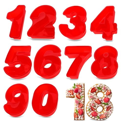 Cake Mold Numbers 10 Pieces Large 10 Inch Cake Pans 0 9 Number Cake ...