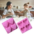 Cake Molds, Yannianjz 4-Cavity Heart Shaped Cake Molds, Non-Stick ...