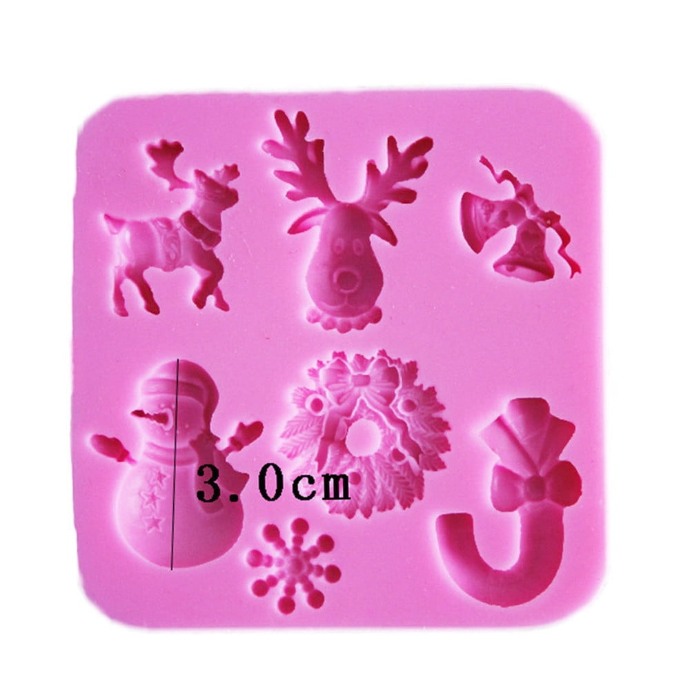 Cake Mould Silicone Christmas Tree Santa Claus Elk Sled Stick Mold ...