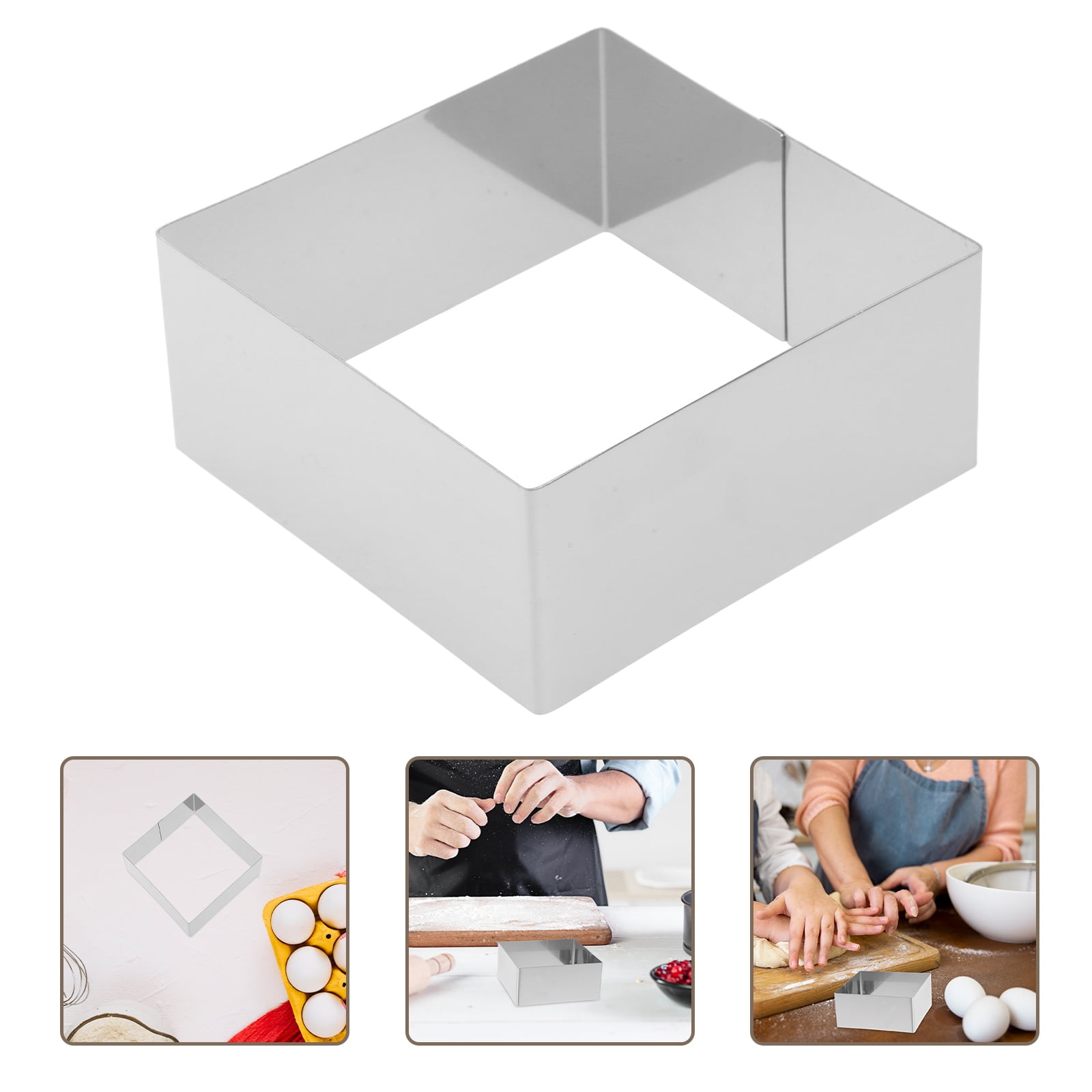Cake Mousse Ring Mould, Stainless Steel Square Cake Rings Cake Dessert ...