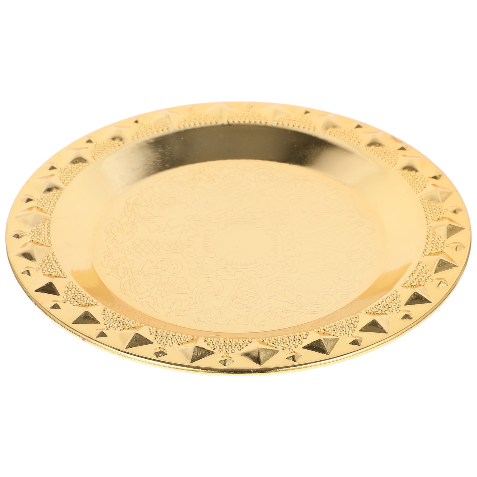 Cake Pan Dining Table Plate Metal Serving Board Round Tray Dinner ...