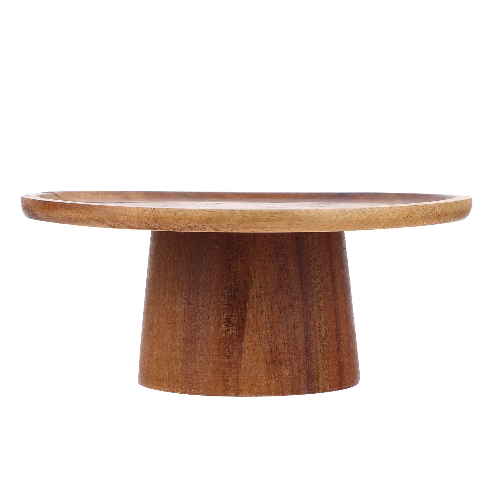 Cake Pan Retro Decor Pedestal Fruit Plate Round Birthday Rack Wooden ...