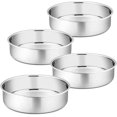 Cake Pan Set of 4, Stainless Steel Baking Round Cake Pans Tins Bakeware ...
