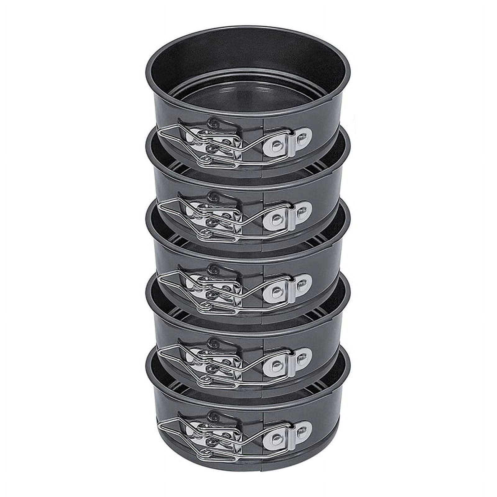 Cake Pan Set - Pack Of 5 Nonstick Round Baking Pans with Removable ...
