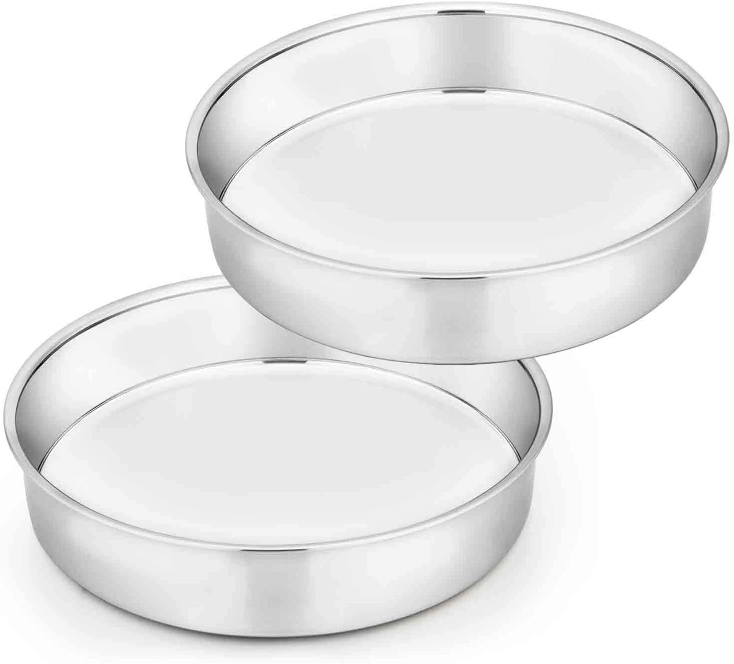 Cake Pan Set of 2, 8 Inch Cake Pan Round Tier Cake Pan Set Stainless ...