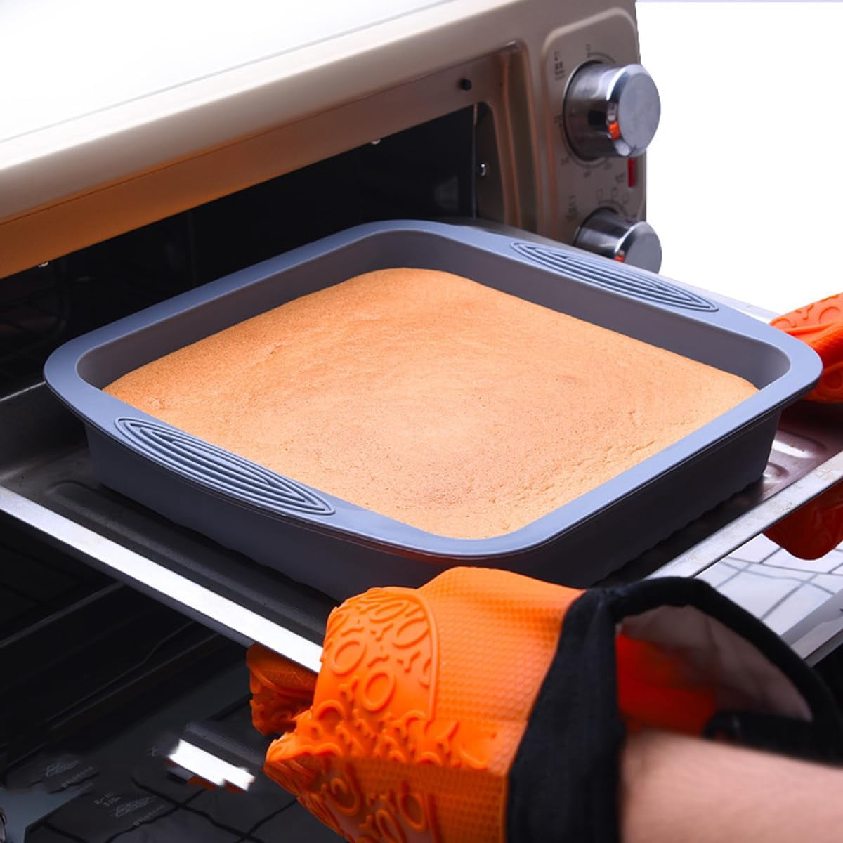 Cake Pan Square, 10 inch silicone baking pans, Non-Stick, Heat ...