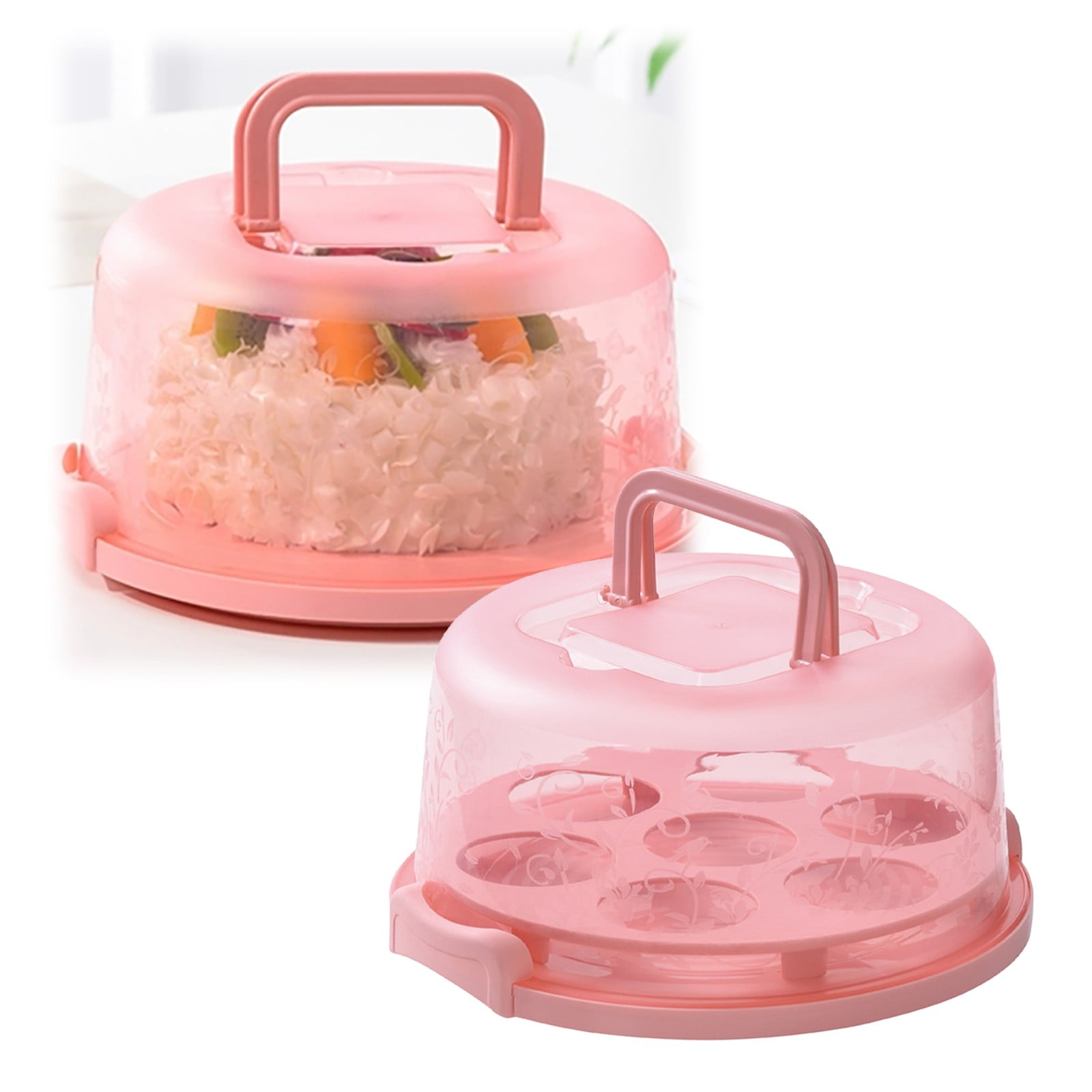 Cake Pans Cake Container Plastic Cover Lid Cake Cupcake Holder Portable ...