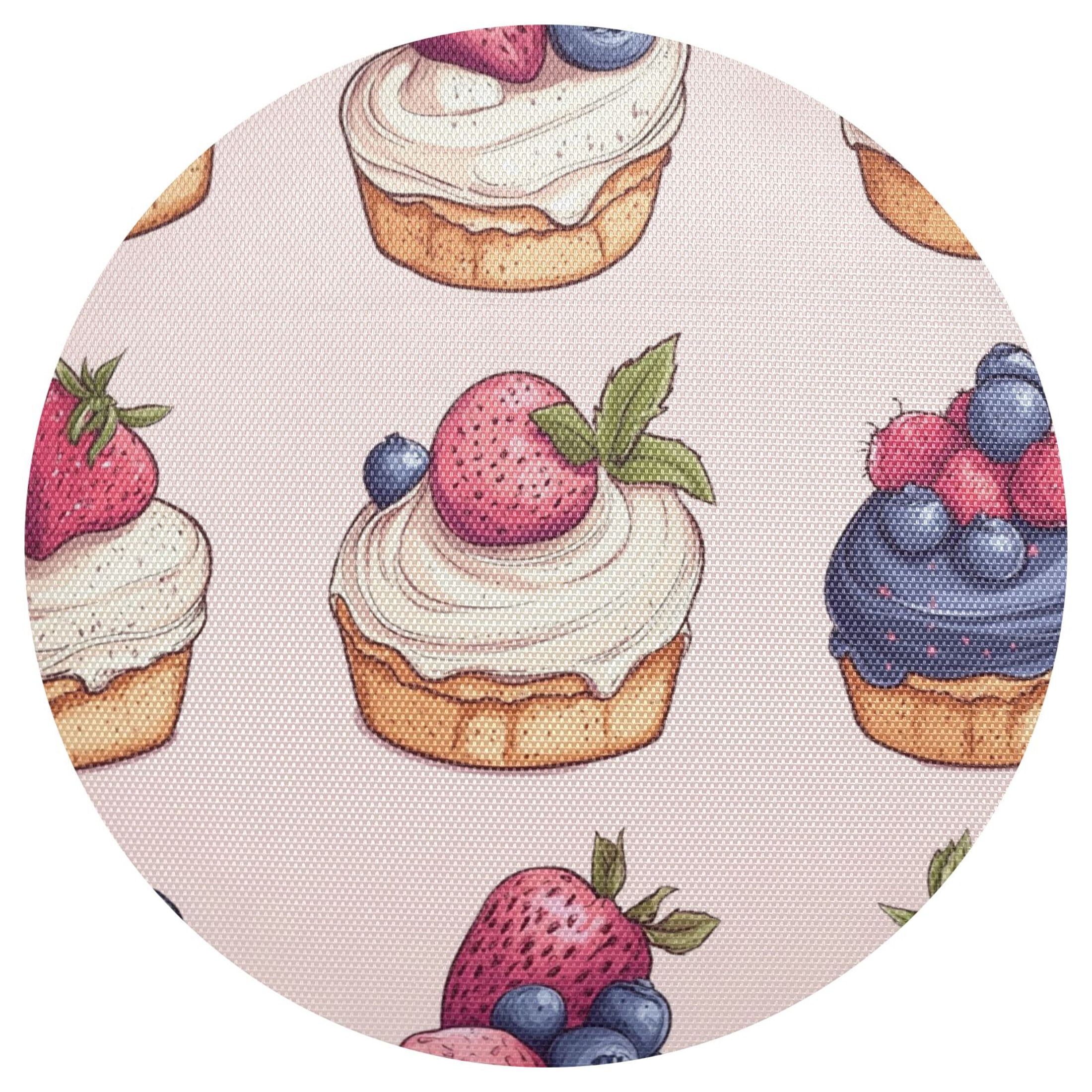 Cake Pattern 4-Piece 15.4in Heat-Proof PVC Plate Mats, Easy Cut and ...