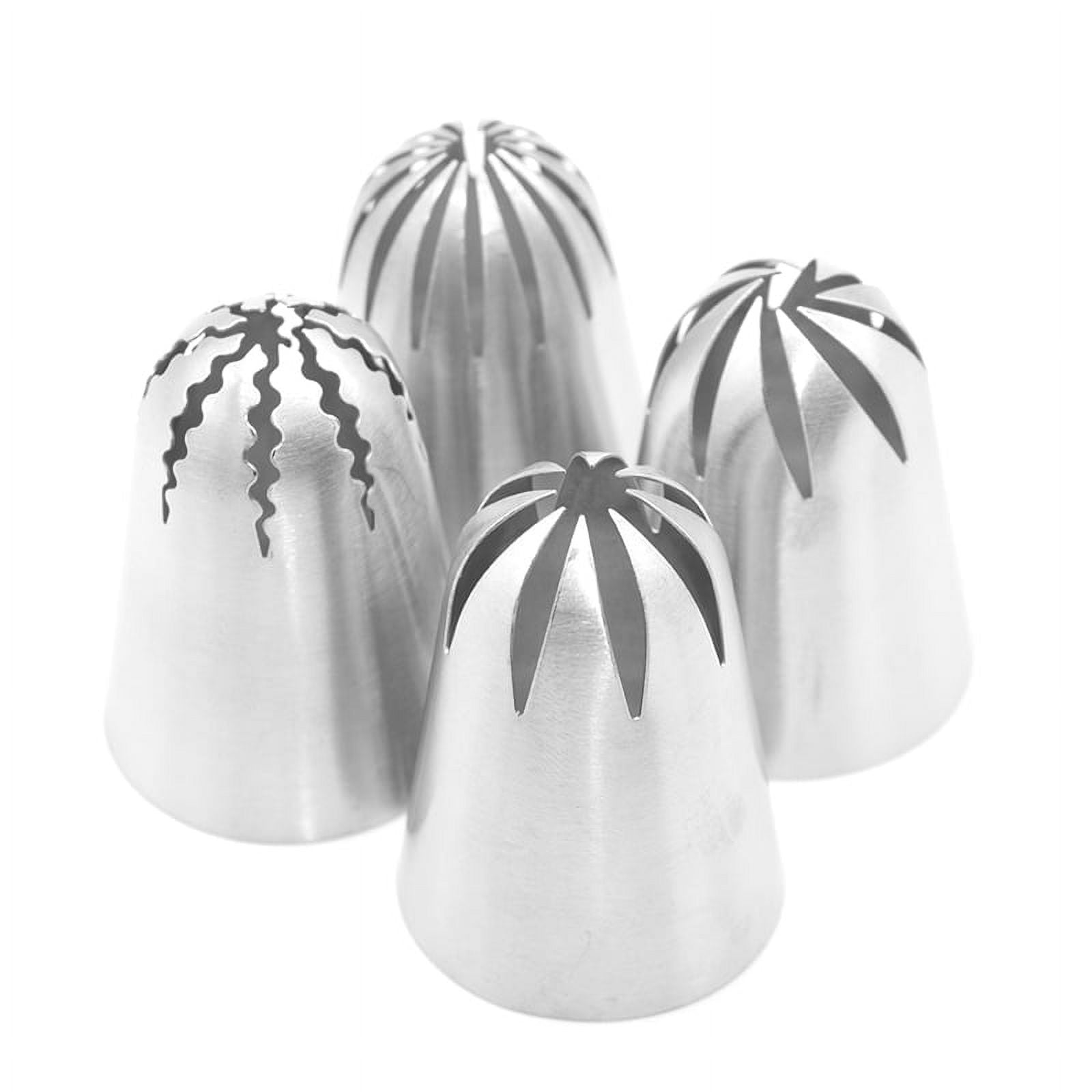 Cake Piping Tips Decorating Mouth Set 4 Pcs Steel Baking Nozzle Tool ...
