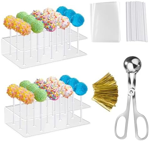 Cake Pop Kit - Includes 1pc Cake Pop Mold, 2pcs Cake Pop Stand, 100pcs ...