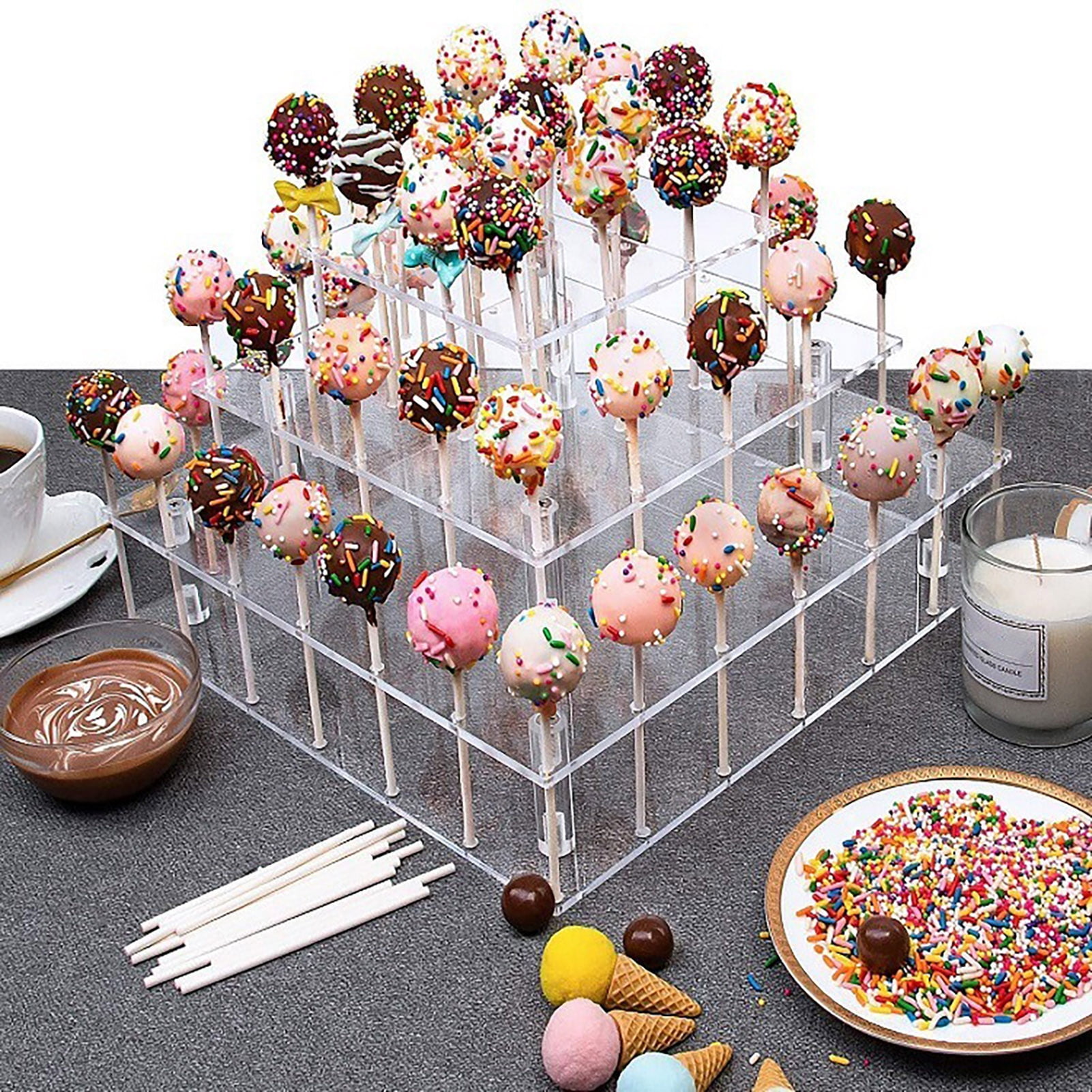 Cake Pop & Lollipop Holder - Multiple Layers, Large Capacity, Easy ...