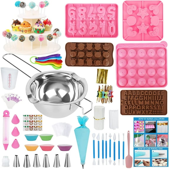 Cake Pop Maker Kit 618Pcs with 5 Silicone Mold Sets - 3 Tier Display ...