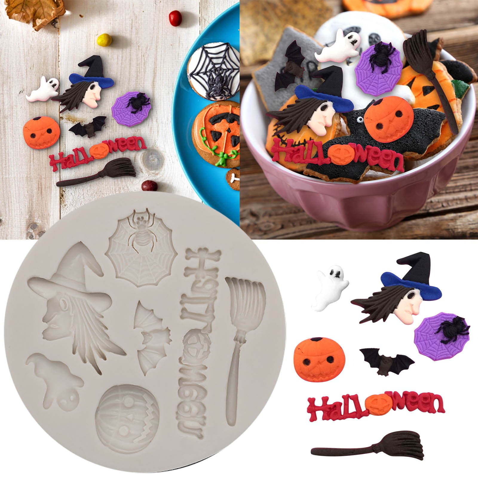 Cake Pop Mold Ice Molds,Halloween Decoration Pumpkin Bat Witch Silicone ...