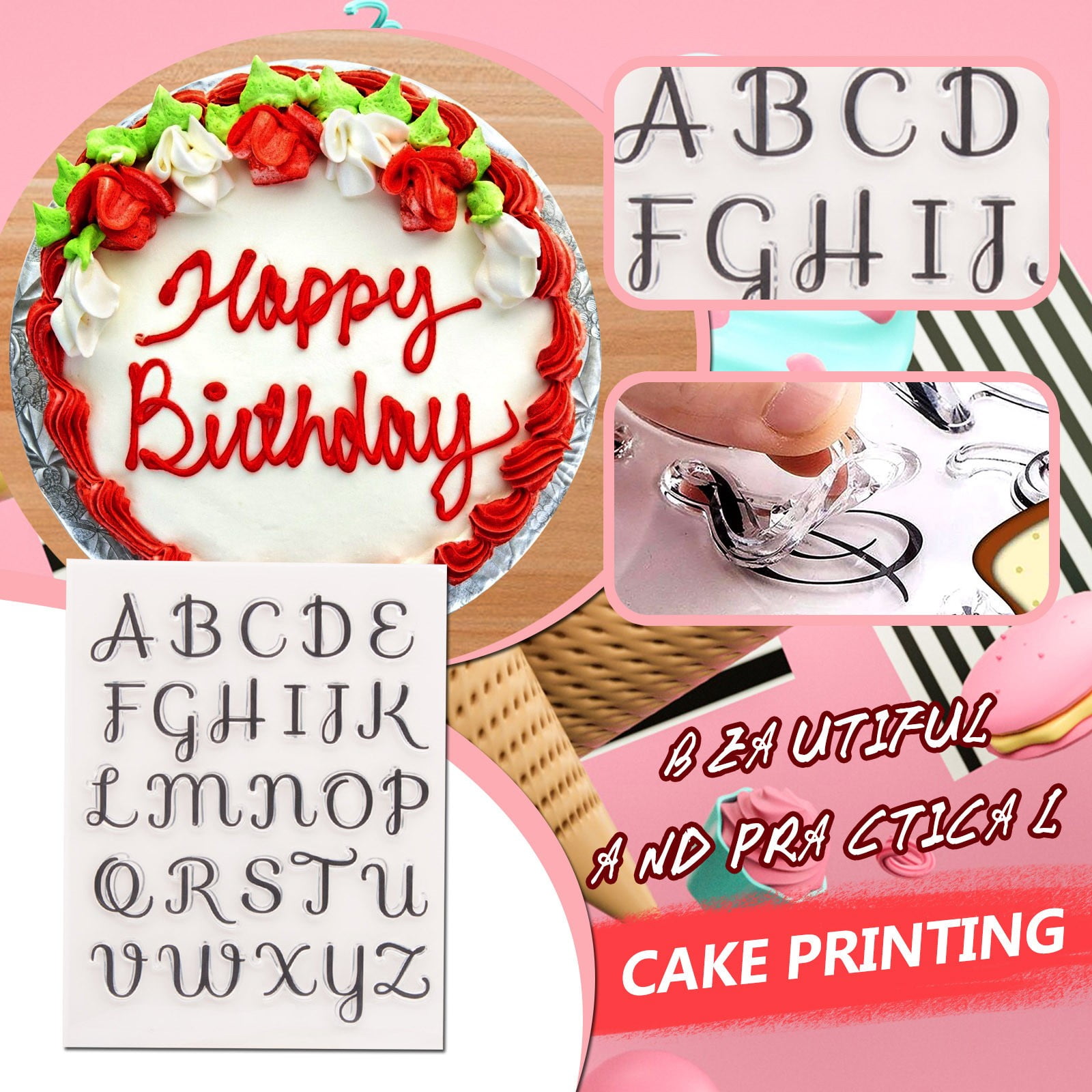 Cake Pop Mold Ice Molds,Stamp Seal Silicone Rubber Letter Transparent ...