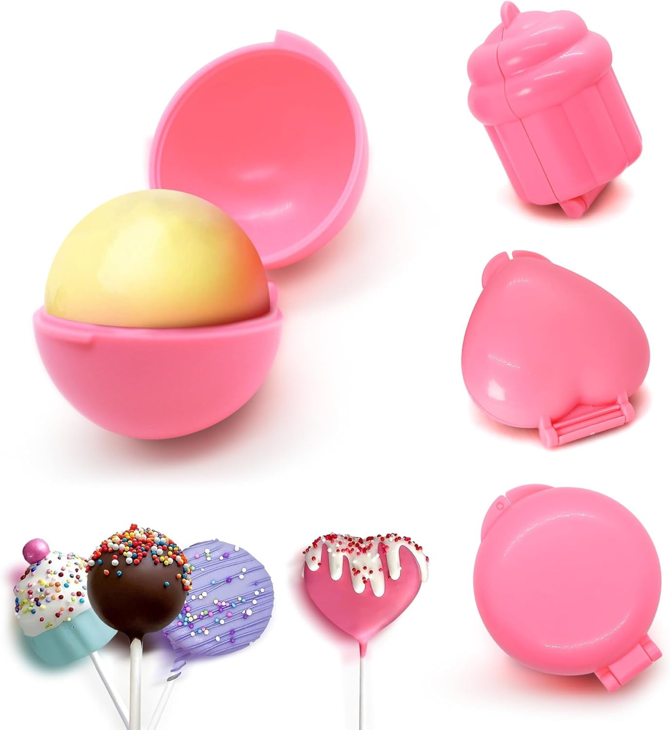 Cake Pop Mold Set – 4pcs Cakepop Molds Shapes: Heart, Round, Disc ...