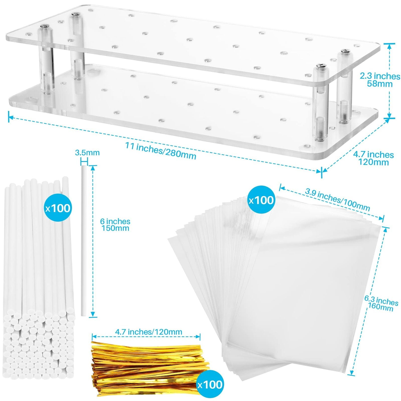 Cake Pop Stand,21Holes Clear Cake Pop Kit with Cake Pop Sticks and ...