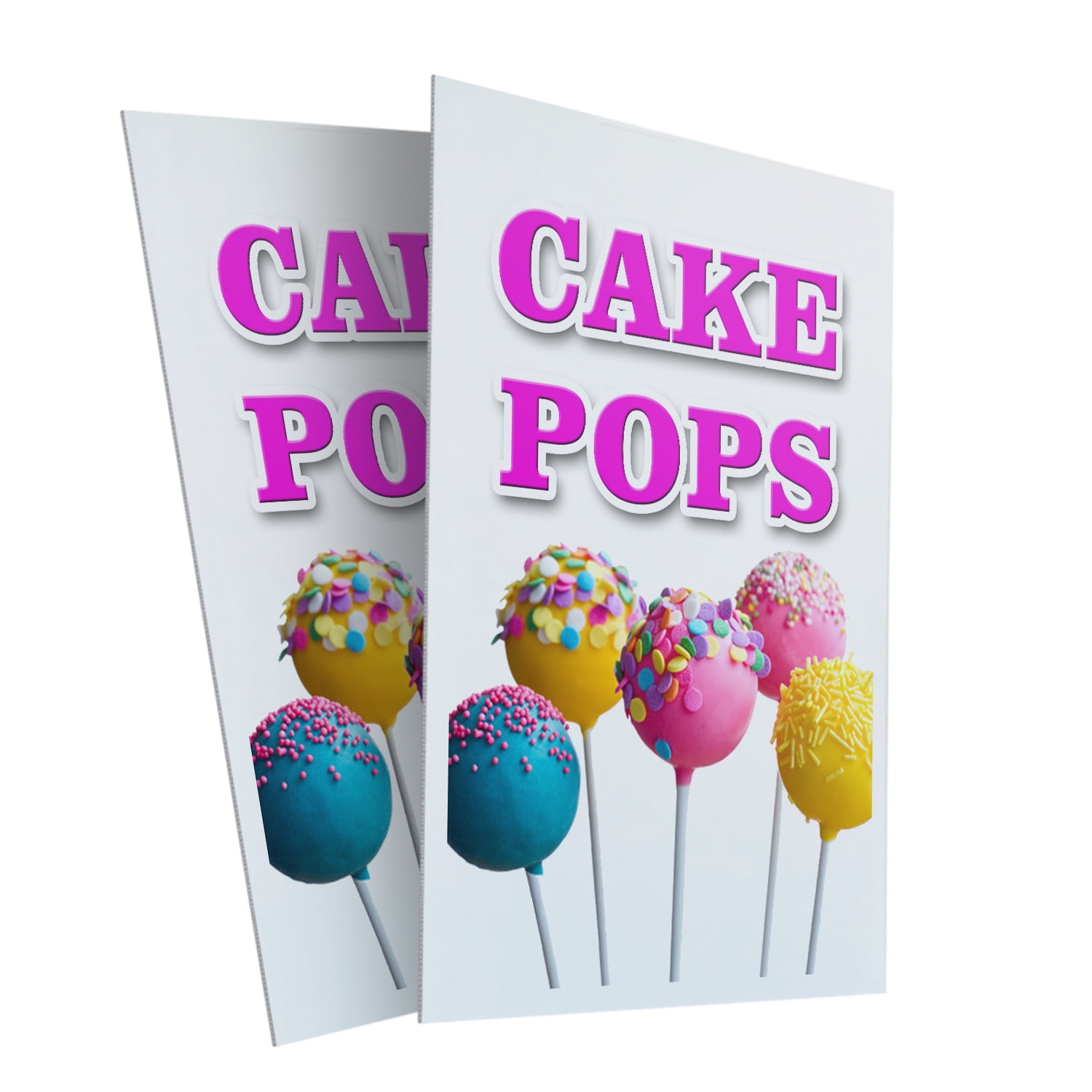 Cake Pops (2-PACK) 24" x 36" Plastic Signs | Sign Insert 4mm Corrugated ...