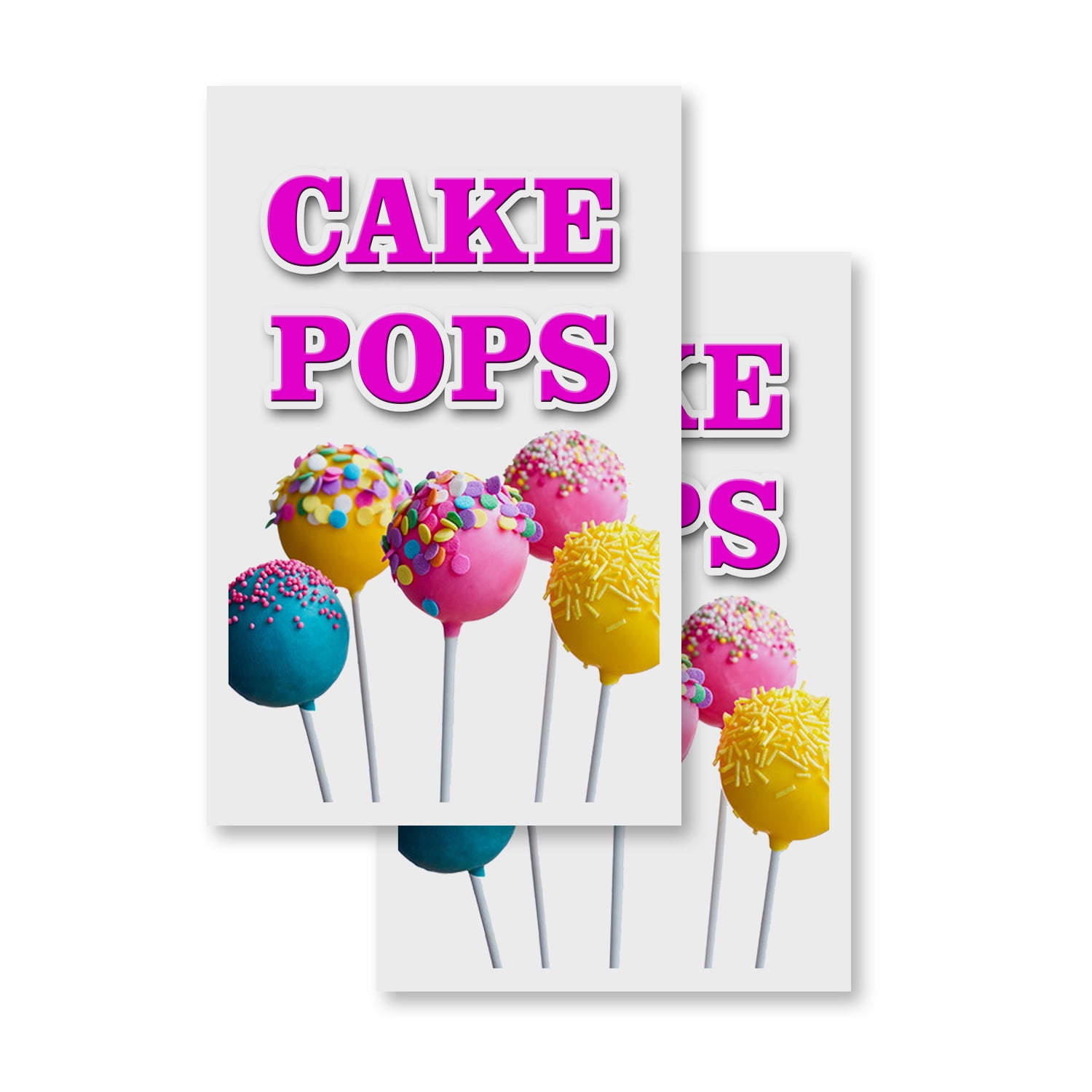 Cake Pops (2-PACK) 24" x 36" Vinyl Decals | Sign Insert Peel & Stick ...