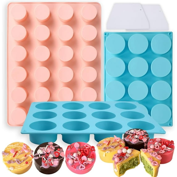 Cake Puck Mold Set, 2 Different Sizes Chocolate Covered Cake Silicone ...