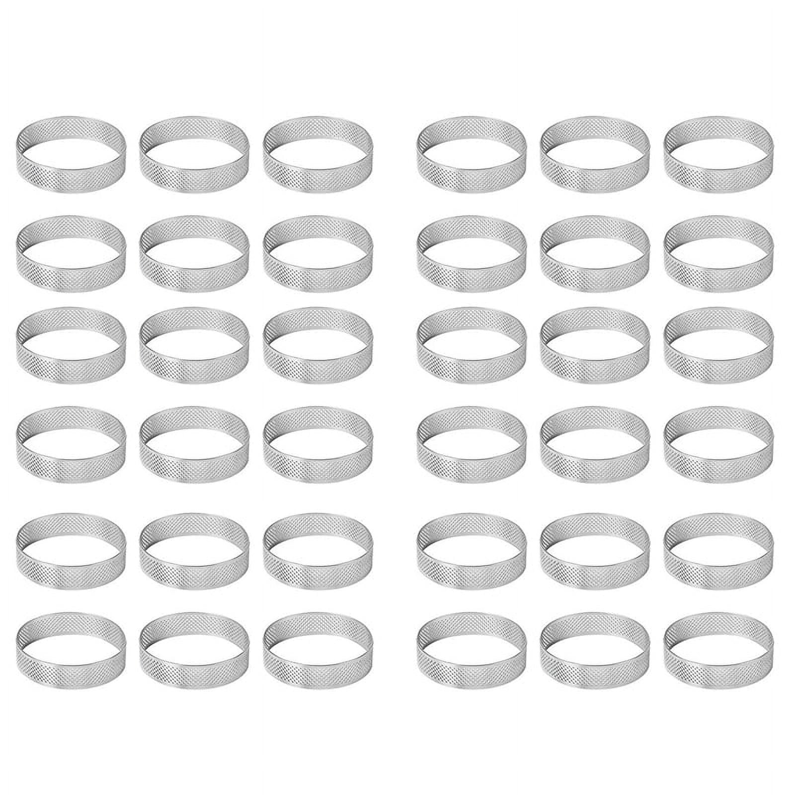 Cake Ring , 30Pcs Stainless Steel Porous Tart Ring, Perforated Pie Cake ...